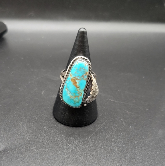 Sterling | Jewelry | Vintage Sterling Silver Native Turquoise Statement Ring | Poshmark